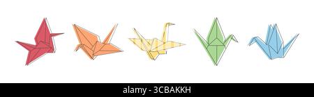 Origami paper cranes Stock Vector Image & Art - Alamy