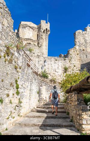 France, Ardeche, Cruas, Chateau des Moines, monks' castle, the medieval ...