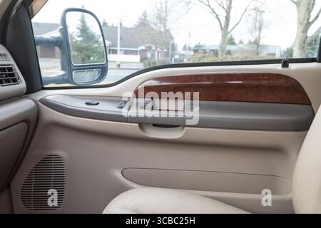 Front handle door panel with buttons of a luxury car Stock Photo - Alamy