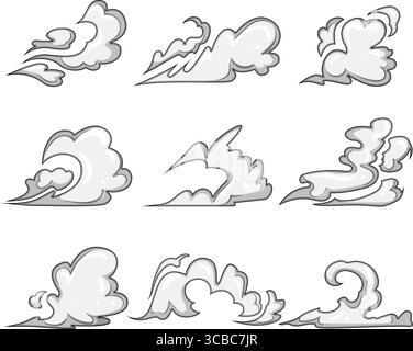 quickness speed smoke cloud cartoon vector illustration Stock Vector ...