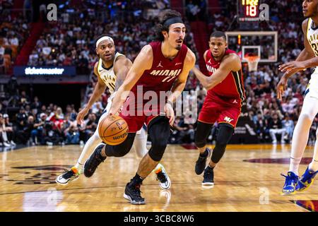Miami Heat forward Jaime Jaquez Jr. (11) dunks the ball as New York ...