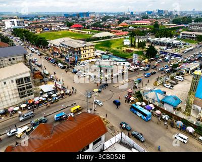 Port Harcourt, Nigeria - 15 November 2024: Aerial view of a bustling ...