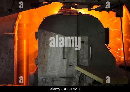 Stone wool production, smelting furnace Stock Photo - Alamy