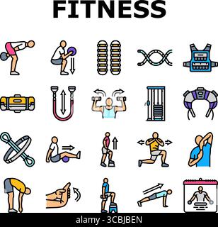 functional fitness mobility icons set vector Stock Vector Image & Art ...