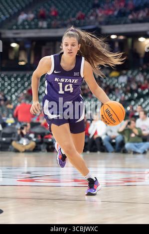 Kansas State guard Rebekah Dallinger during an NCAA college basketball ...