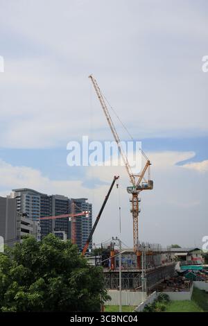 construction worker man used heavy machinery road roller equipment on ...