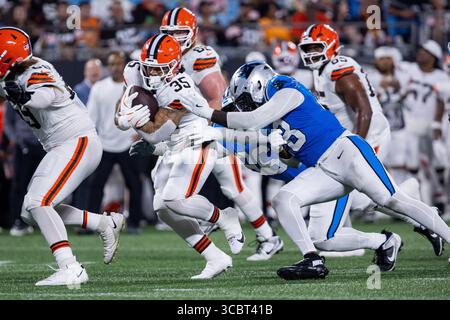 Carolina Panthers linebacker Thomas Incoom arrives at Bank of America ...