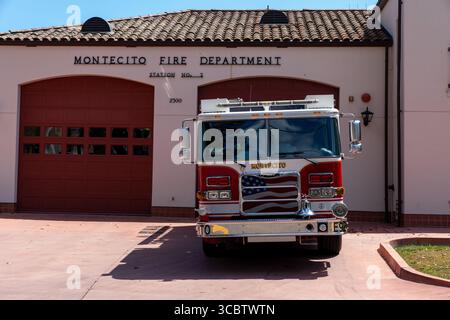A US Fire Truck pictured at Montecito Fire Department, Station No. 1 ...