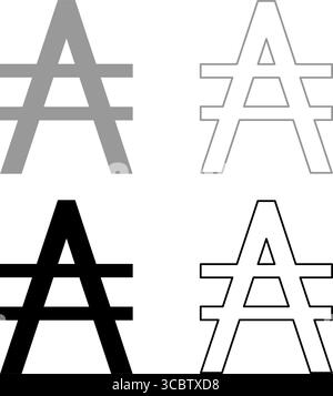 Austral symbol sign contour outline line icon black color vector ...