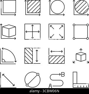 dimension vector icon Linear icon. Editable stroke line Stock Vector ...