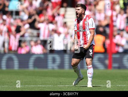 Ryan Manning of Southampton celebrates scoring his team's first goal ...
