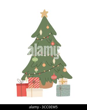 wrapped gift box star decoration party icon vector illustration Stock ...