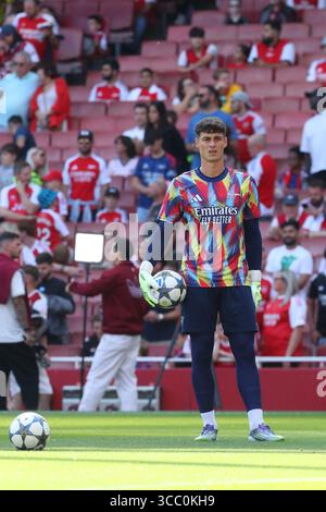 Arsenal goalkeeper Kepa Arrizabalaga ahead of the UEFA Champions League ...