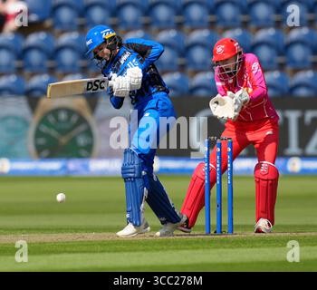 Cardiff,UK, 09 Aug 2025 Issy Wong of London Spirit bowls during the The ...