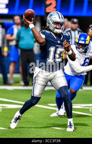 Dallas Cowboys quarterback Joe Milton (10) looks to pass during a ...