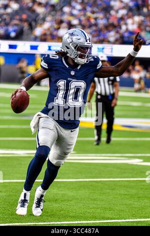 Dallas Cowboys quarterback Joe Milton III (10) throws a pass against ...