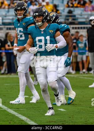 Jacksonville Jaguars wide receiver Austin Trammell (81) runs with the ...