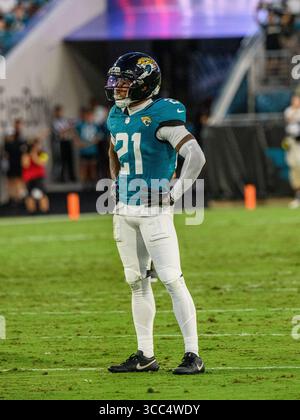 Jacksonville Jaguars cornerback Christian Braswell (21) against the Las ...