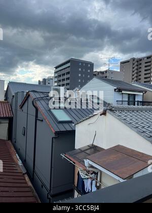 Tiled roof of traditional Japanese houses. Miyazaki, Japan Stock Photo ...
