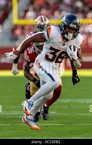Denver Broncos running back Jaleel McLaughlin celebrates after scoring ...