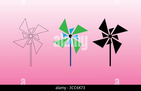 Small pink fan, illustration, vector on a white background Stock Vector ...