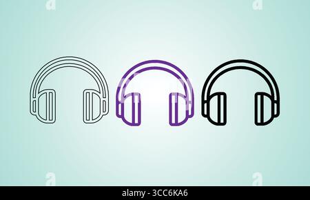 Headphones icon vector, filled flat sign, solid pictogram isolated on white, logo illustration ...