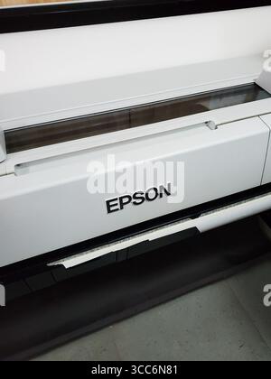 Close up of large format inkjet printer details. Selective focus Stock ...