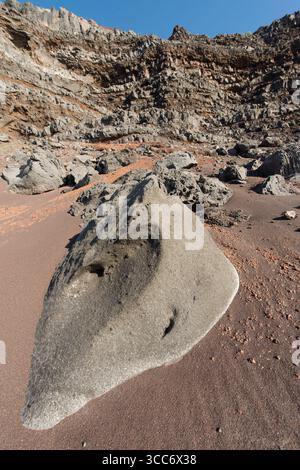 Verodal beach, red volcanic sand beach, long exposure photography ...