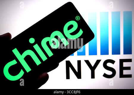 In this photo illustration, a Chime logo is seen displayed on a ...