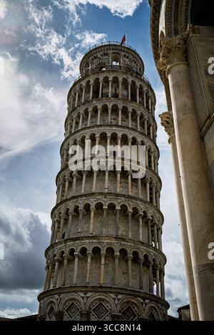 A vertical shot of the leaning tower of Pisa in Italy Stock Photo - Alamy