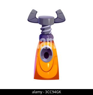 Cartoon robot hand font, cyborg machine gear in typeface, vector type ...
