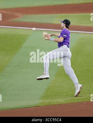 Colorado Rockies third baseman Kyle Karros (12) in the sixth inning of ...