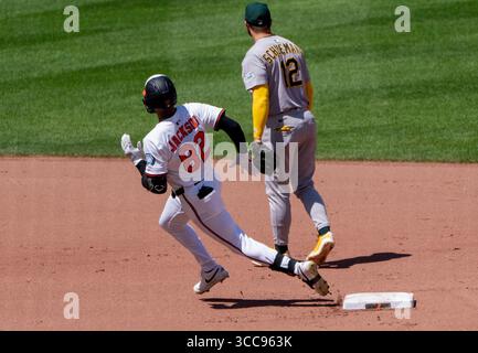 Baltimore Orioles' Jeremiah Jackson (82) takes a swing during the ...