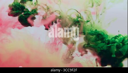 Paint mix. Underwater green mist. Blur yellow color natural texture ...