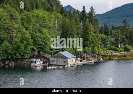 Floating piers along shoreline of Ward Cove, Revillagigedo Island ...