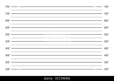 Police mugshot photoshoot background. Height feet and inches chart for ...