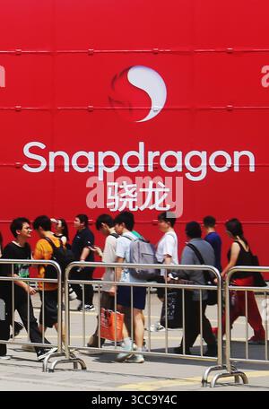 SHANGHAI, CHINA - AUGUST 1, 2025 - Qualcomm Snapdragon booth at ...