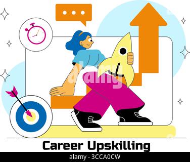 Reskilling ( upskilling ) vector illustration Stock Vector Image & Art ...