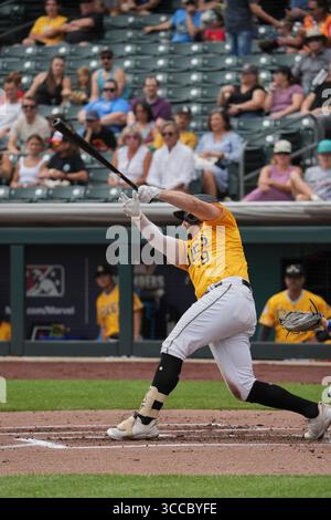 August 6 2023: Salt Lake third baseman Michael Stefanic (6) runs home ...