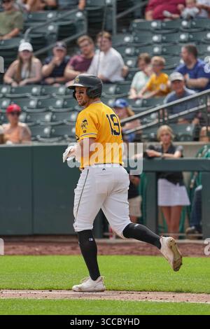 August 6 2023: Salt Lake third baseman Michael Stefanic (6) runs home ...