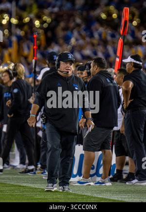UCLA head coach Chip Kelly lenters the field before an NCAA college ...