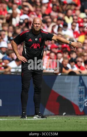 Liverpool manager Arne Slot during a press conference at Anfield ...