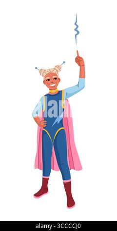 Superhero girl. Strong confident kid. Child dream Stock Vector Image ...