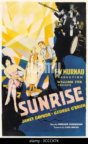 Sunrise, George O'Brien and Janet Gaynor (Fox, 1927). Window Card ...