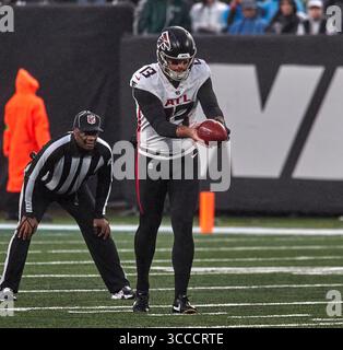 Atlanta Falcons punter Bradley Pinion (13) runs off the field during an ...