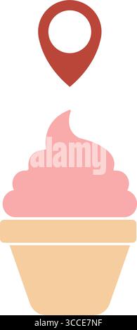 Ice Cream vector pin map icon. Map pointer. Summer Map markers. Holiday ...