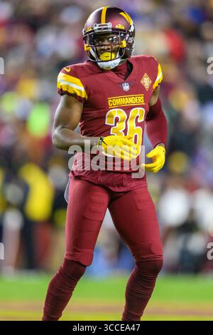 Washington Commanders cornerback Danny Johnson (36) runs during an NFL ...