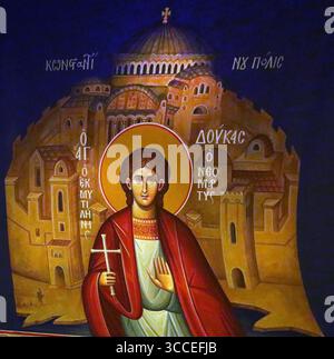 Greece Athens Orthodox Church interior Stock Photo - Alamy