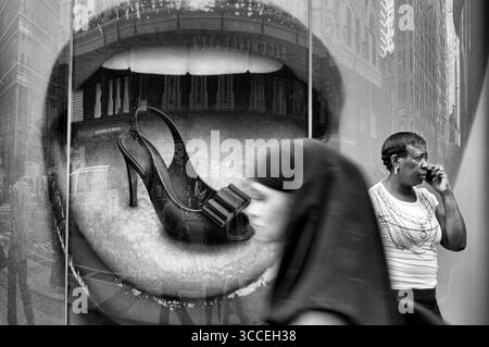 Publicity of an exclusive shoe store on Fifth Avenue, Manhattam, New ...