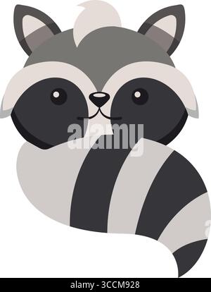 Cute gray raccoon face. Vector Stock Vector Image & Art - Alamy